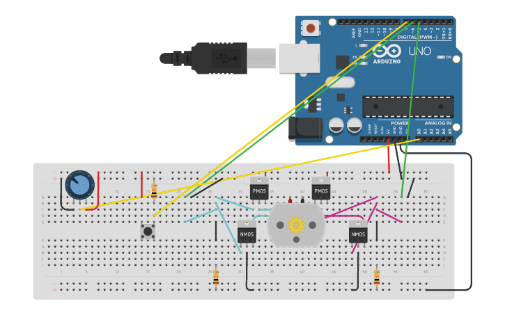 Circuit design Project 5.2: H-Bridge + PWM | Tinkercad