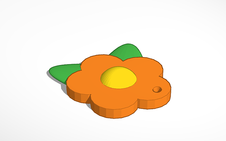 3D design keychain flower - Tinkercad