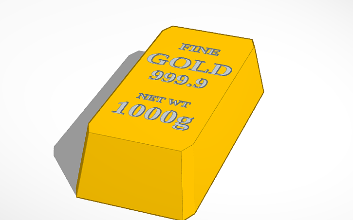 3D design Gold bar - Tinkercad