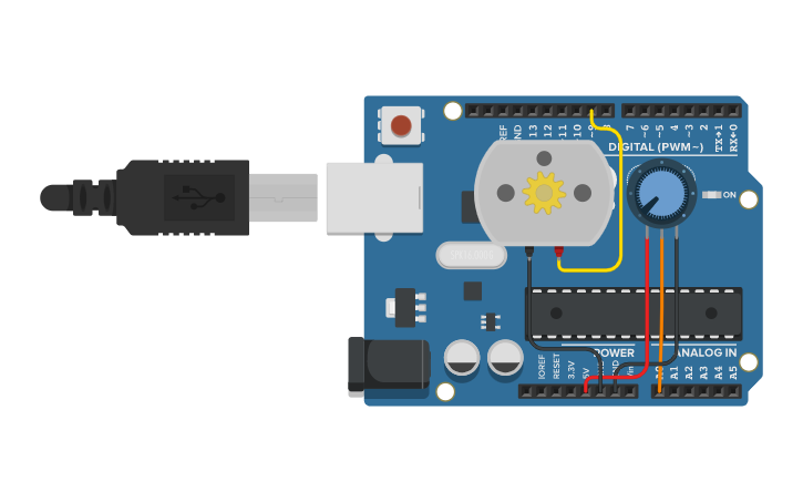 Circuit Design Dc Motor Speed Controller Using Potentiometer Tinkercad
