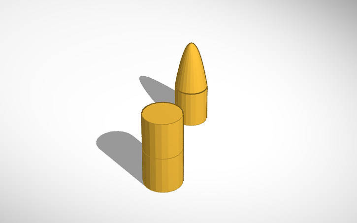3D design Bullet+casing - Tinkercad