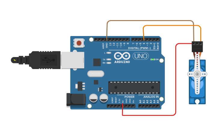 Circuit design Servomotor | Tinkercad