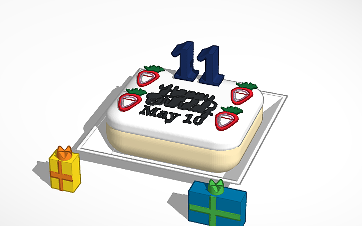 3D design Happy Birthday To Me - Tinkercad