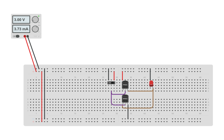 Circuit design Porta Lógica NOT (Inversor) - Tinkercad
