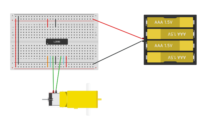 Circuit design L293D | Tinkercad