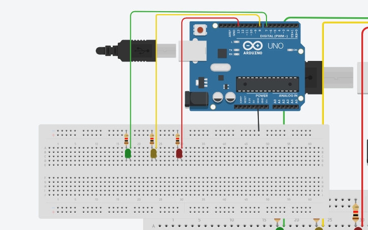 Circuit design Ejercicio 1 SEMAFORO Samu | Tinkercad