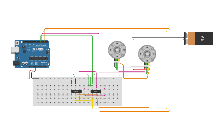 Circuit Design Pilotare Motore Stepper Tinkercad