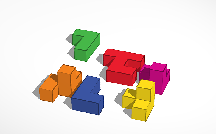 3d Design Puzzle Cube Dissasembled Tinkercad