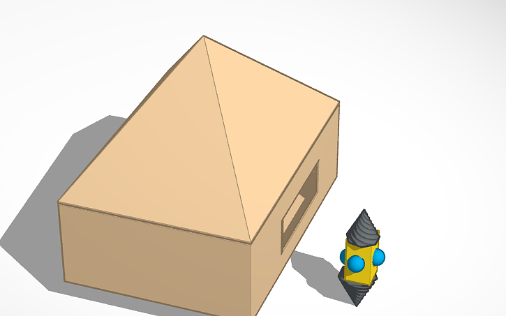 3d Design катедж с буром Tinkercad