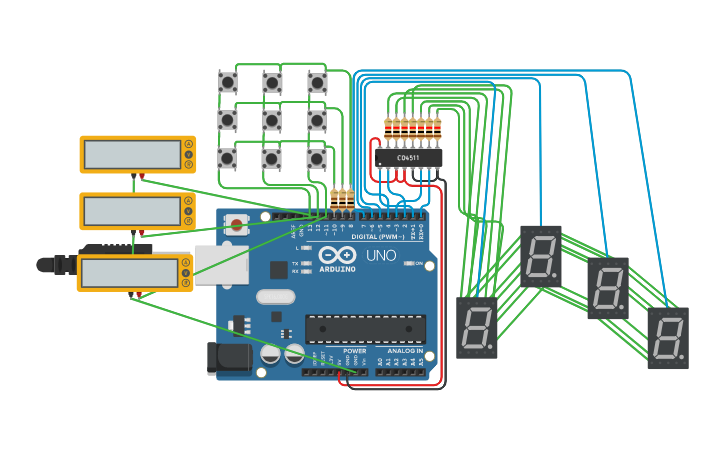 Circuit design Display Multiplexado - Tinkercad