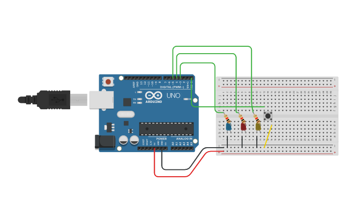 Circuit design Button Lights - RBL - Tinkercad