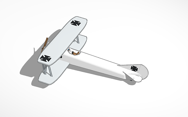 3D design WWI Biplane - Tinkercad