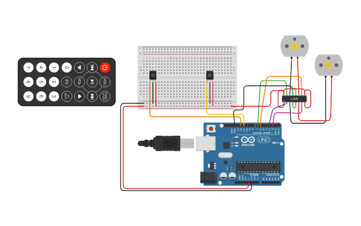 Circuit design Copy of Line Follower Robot | Tinkercad