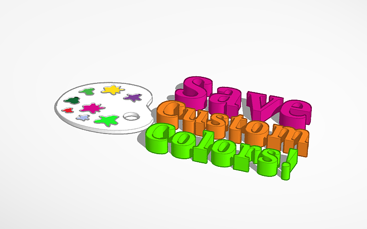 3D design Save Custom Colors Tutorial - Tinkercad