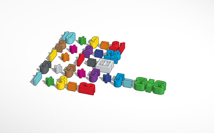 3D design numbers - Tinkercad