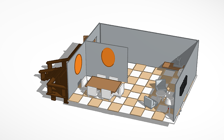 3D design over the river set design - Tinkercad