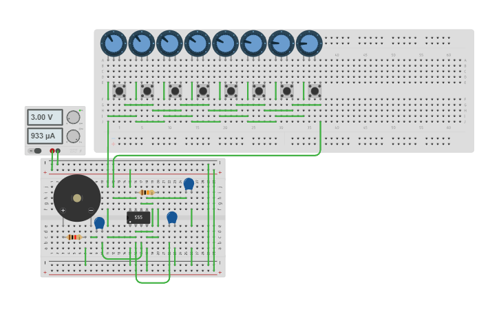 Circuit design 555 Synth Keyboard - Tinkercad