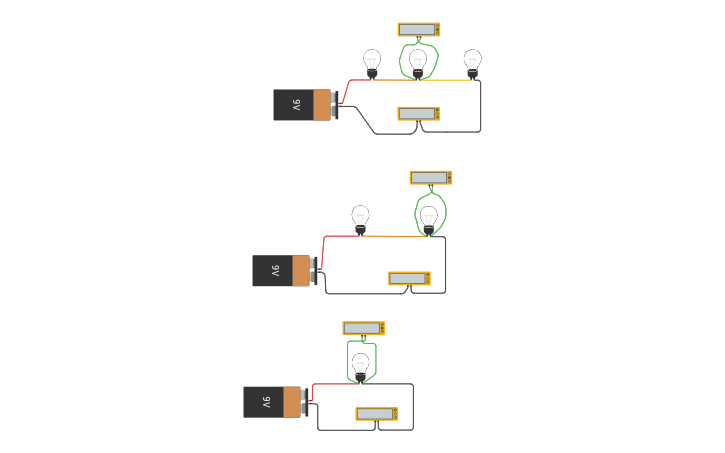 Circuit design 2_VOLTIMETRO_AMPERIMETRO_BOMBILLAS_EN SERIE - Tinkercad