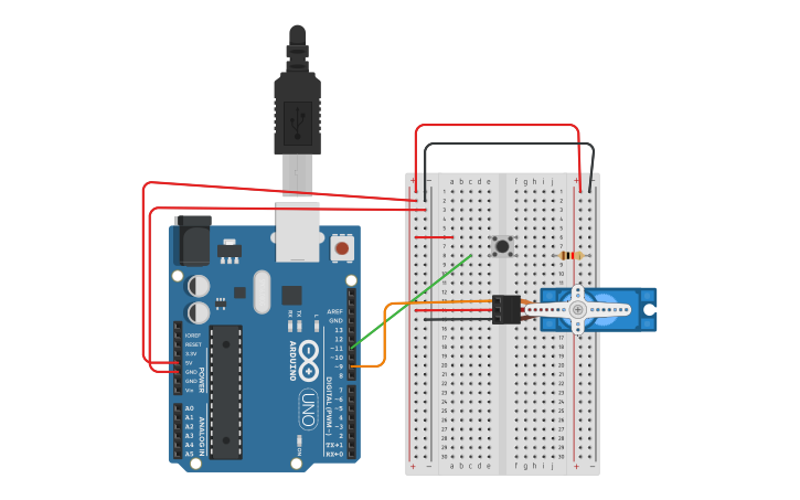 Circuit design estacionamiento - Tinkercad