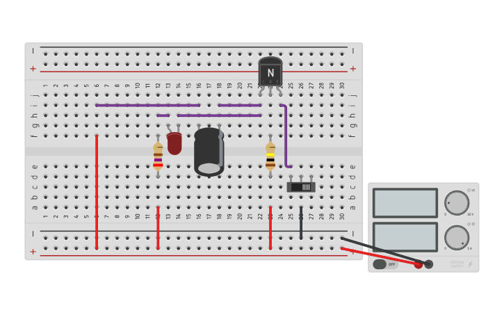 Circuit design Basic Transistor Circuit - Tinkercad