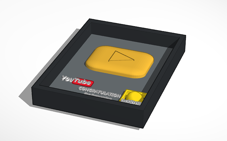 3D design Gold play button | Tinkercad