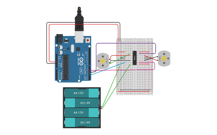 Circuit design Motor Driver | Tinkercad