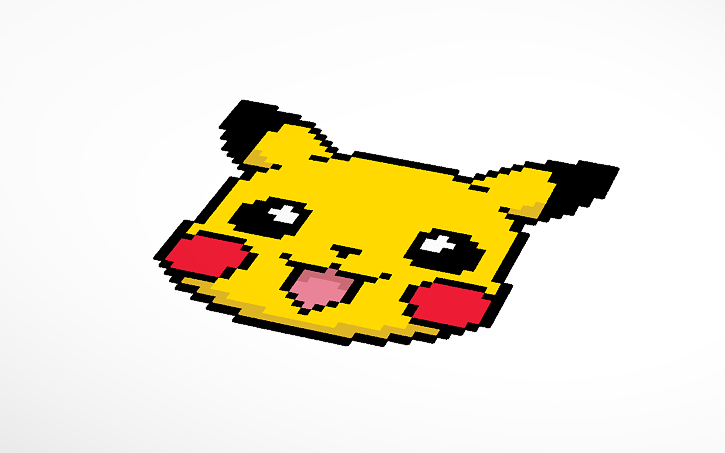 3D design Pikachu Pixel Art (Requested by Jeffy J.) - Tinkercad