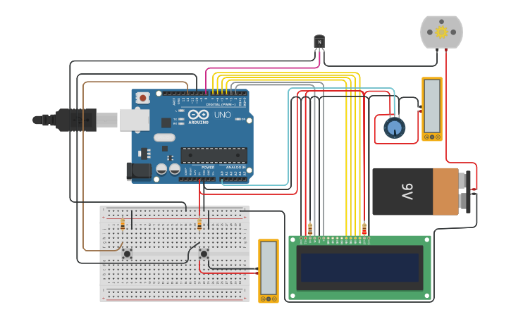 Circuit design Variable soil moisture sensor - Tinkercad