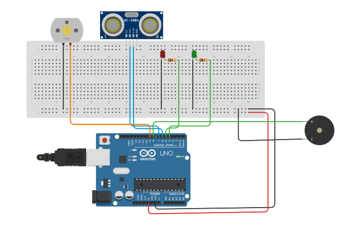 Circuit design water level - Tinkercad