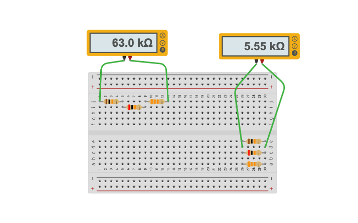 Circuit Design Resistors In Series And Parallel Measured Tinkercad