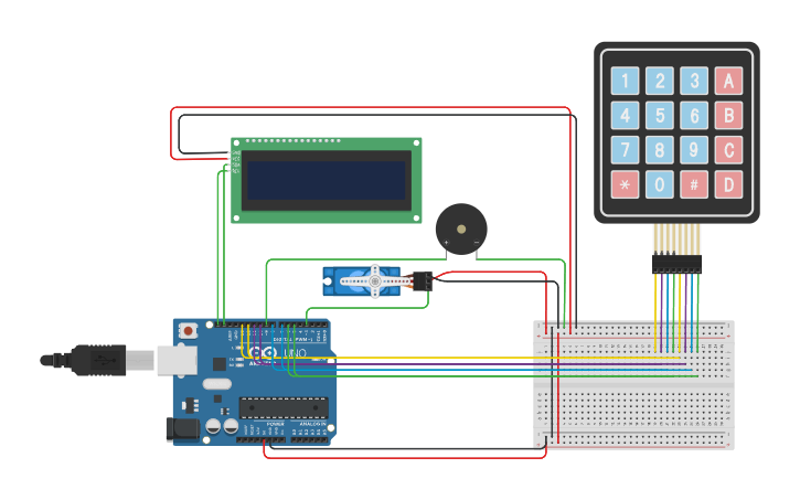 Circuit design Password Keypad - Tinkercad