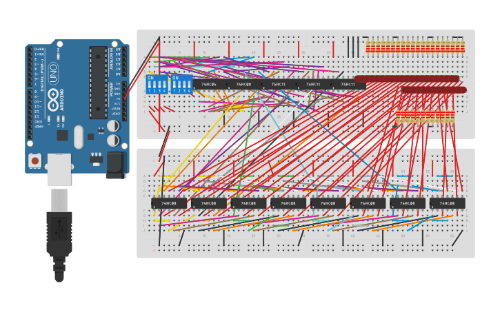 Circuit design 5 to 32 decoder - Tinkercad