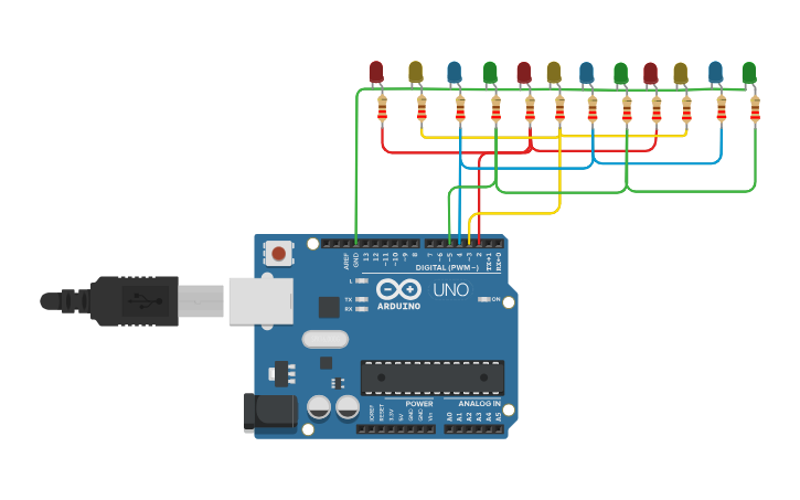 Circuit design Lights - Tinkercad