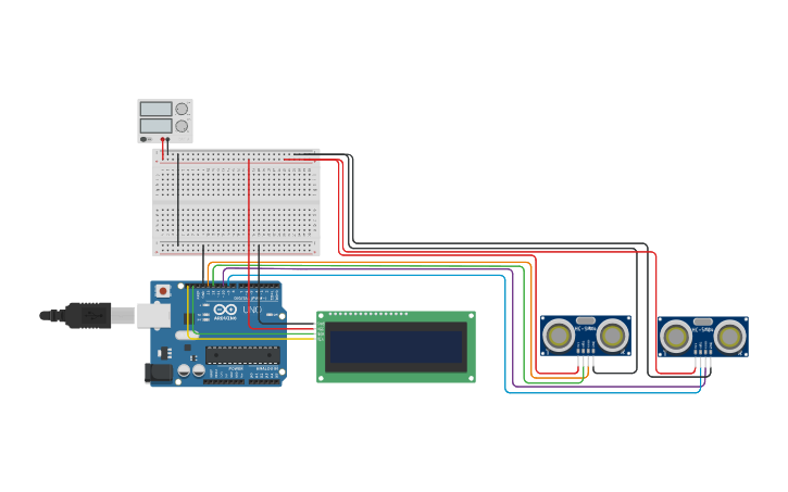 Circuit Design Sensor Cronometro Tinkercad