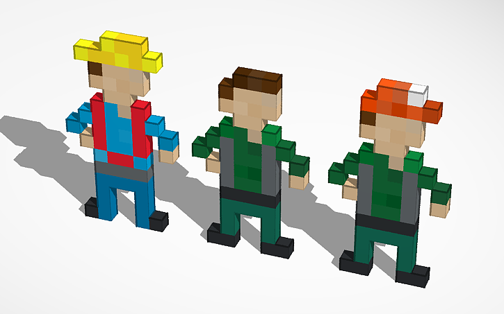 3D design Pixel Character Pack 1 - Tinkercad