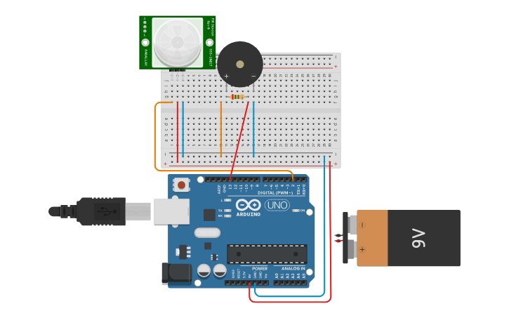Circuit design Mochammad Ziyad Fawwazy X2 Home Security Alarm - Tinkercad