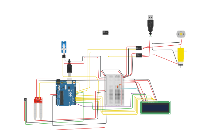 Circuit design Copy of Copy of Temperature and Servo Motor - Tinkercad