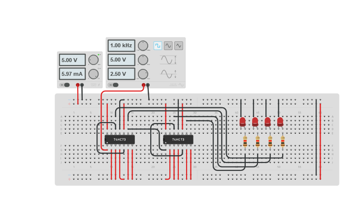 Circuit design 7473 - Tinkercad