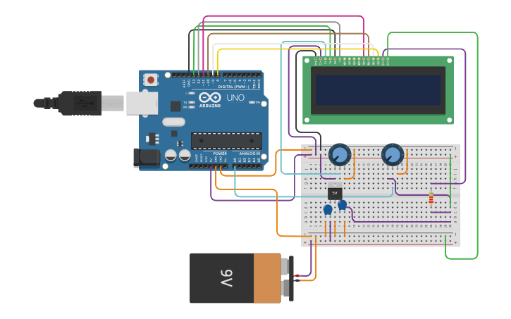 Circuit design PH sensor simulator using potentiometer - Tinkercad