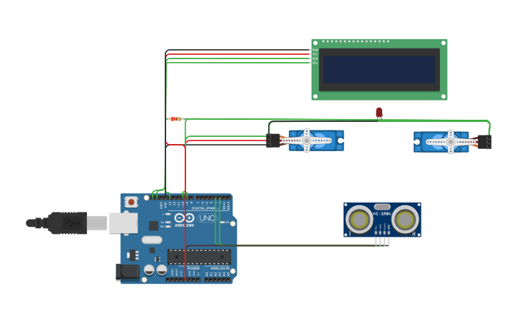 Circuit design Automatic Door - Tinkercad