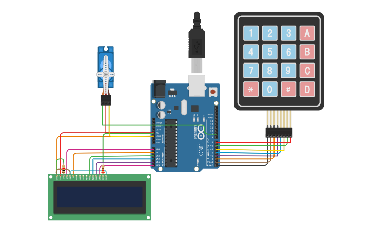 Circuit Design Password Protected Door Lock System Using Arduino Tinkercad 6528