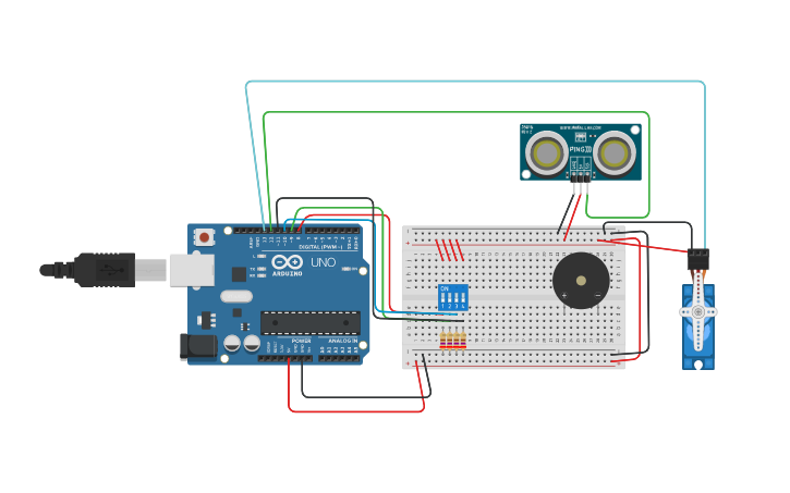 Circuit design karnaugh-arduino con sensor - Tinkercad