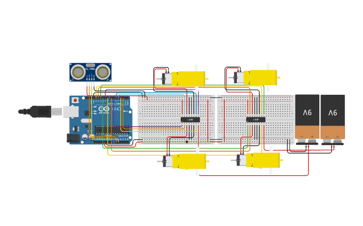 Circuit design MINI SUMO - Tinkercad