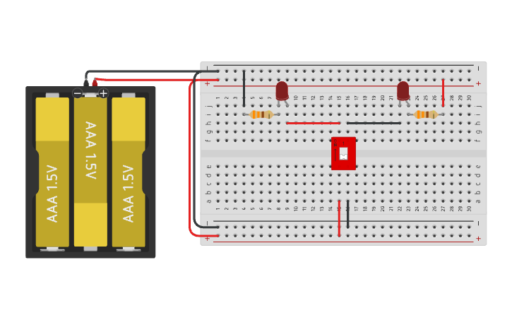 Circuit design DIP switch DPST - Tinkercad