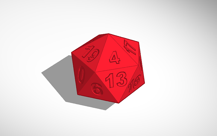 3D design 20 sided die | Tinkercad