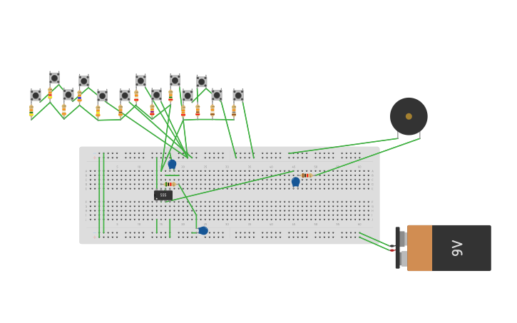 Circuit design Piano | Tinkercad