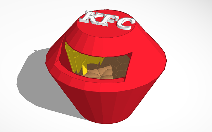 3D design KFC go bucket - Tinkercad
