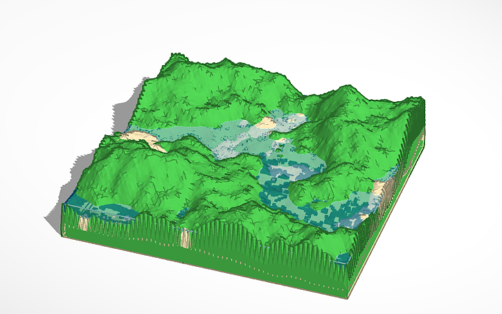 3D design RIVER {plains edition} - Tinkercad
