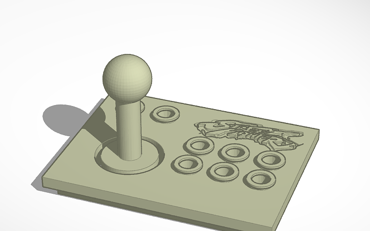 3D design Fightstick Box (Top & Joystick) - Tinkercad