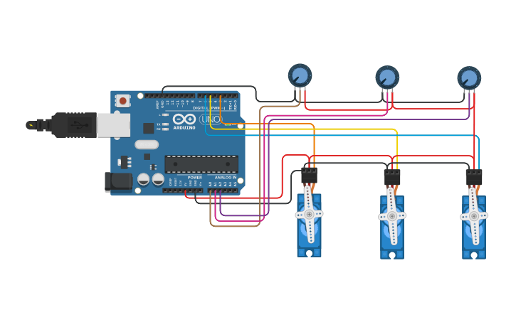 Circuit design SERVO POT. | Tinkercad